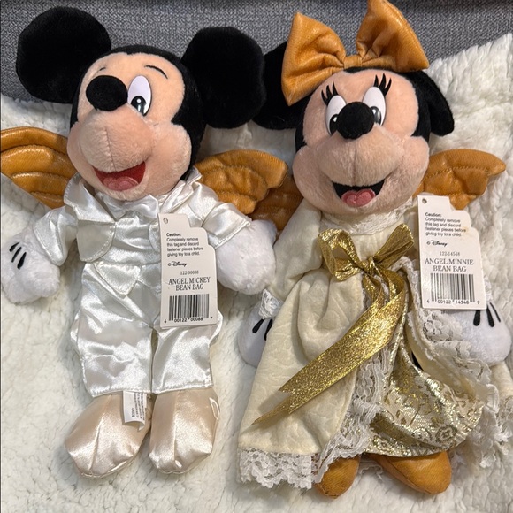 Disney | Toys | Minnie And Mickey Mouse Angel Plush Bean Bag | Poshmark